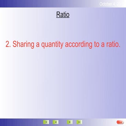 Ratio share a quantity | PPT