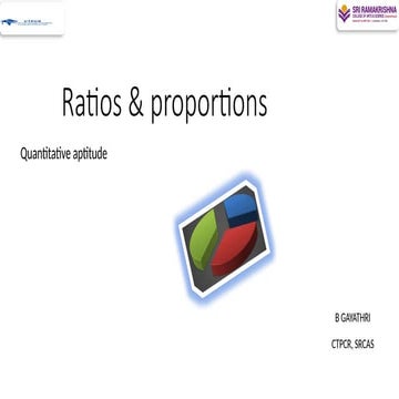 Concepts of Ratio and Proportion for aptitude preparation | PPT