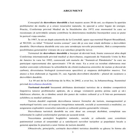 DEZVOLTAREA DURABILĂ TURISMUL DURABIL | DOC