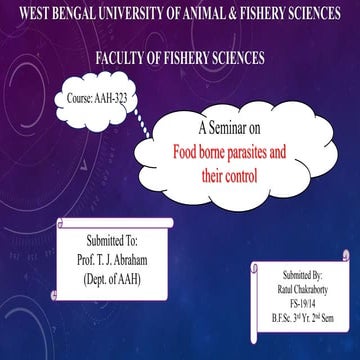 Food Borne Parasites and their control | PPTX
