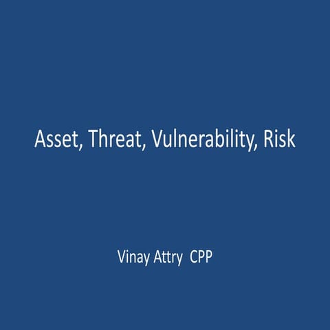 Asset, Threat, Vulnerability, Risk | PPSX