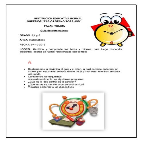 Hojas De Trabajo Sobre El Reloj Para Alumnos De 2.º Grado