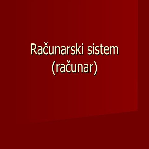 Računarski sistem | PPT