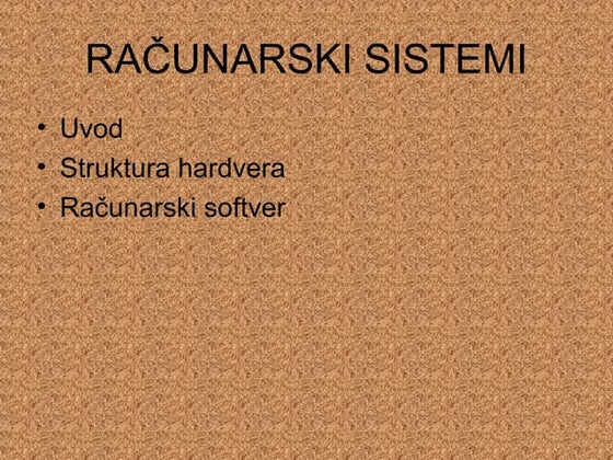 Računarski sistemi | PPT