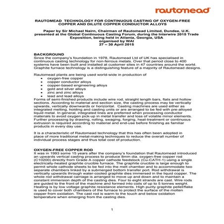 Copper continuous casting | PDF