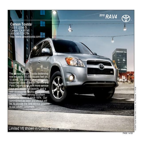 2010 Toyota Rav4 - Carson Toyota Los Angeles, CA | PDF | Automotive ...