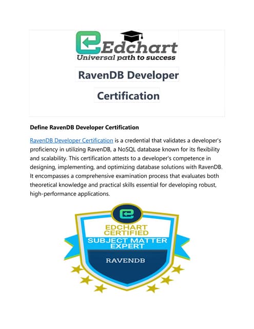 RavenDB Developer Certification Exam Free Test - By EDCHART | PDF RavenDB Developer Certification Exam Free Test - By EDCHART | PDF