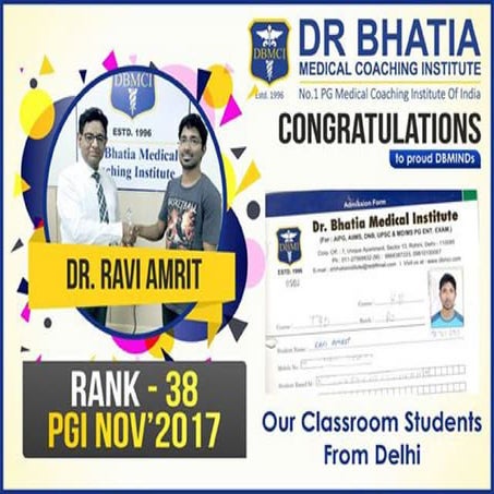 Dr Ravi Amrit, RANK – 38 IN PGI NOV 2017 DBMCI | PDF