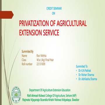 privatizations of agricultural extension services .pptx