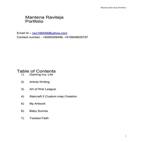Ravi Portfolio | PDF