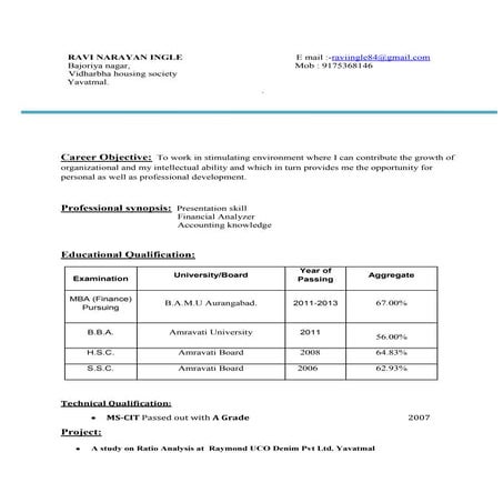 Cv format | DOC