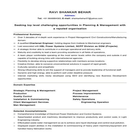 Ravi shankar behar_resume | DOC