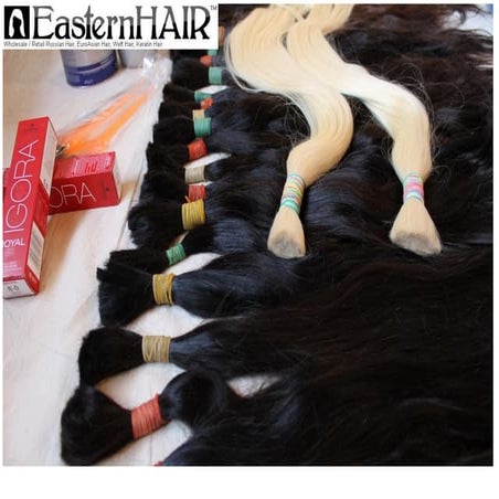 Natural Eastern European Human Hair in Dark Brown and Blonde Colors | PPT