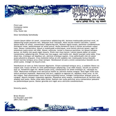 Rawkus Records Letterhead | PDF