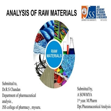 Anslysis of raw materials | PPTX