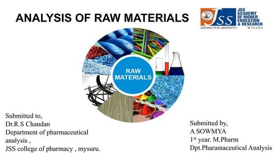 Purchase specifications & Maintenance of stores For Raw materials | PPT