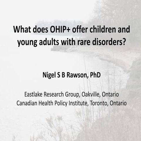 Roadmap to Optimal Drug Access (Nigel Rawson, Eastlake Consulting) June ...