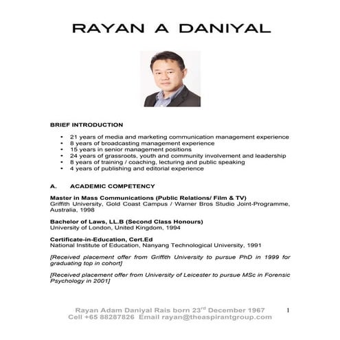 Rayan A Daniyal cv 2016 | PDF