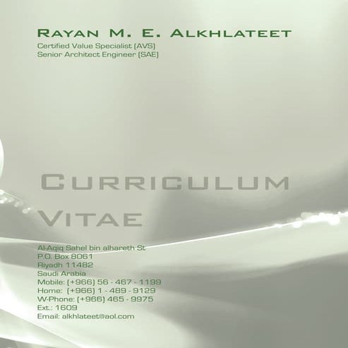 Rayan cv septamber 2012-1 | PDF