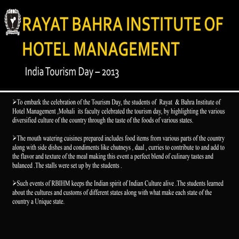 Rayat Bahra Institute Of Hotel Management Chandigarh | PPTX