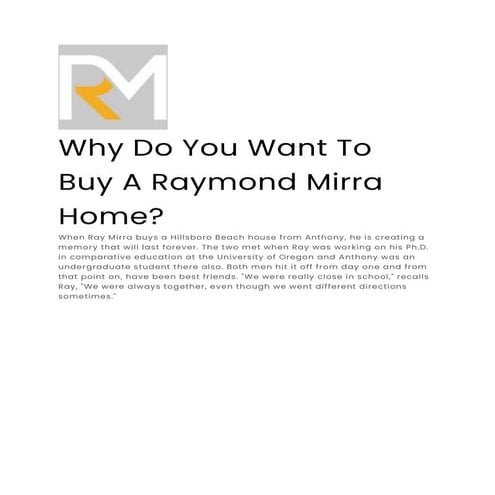 Ray mirra buys a hillsboro beach house from anthony - why do you want ...