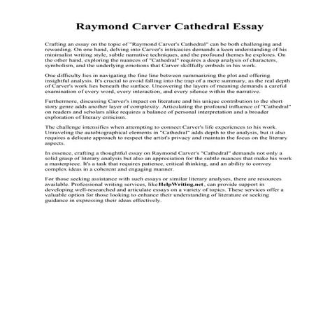 Raymond Carver Cathedral Essay.pdf