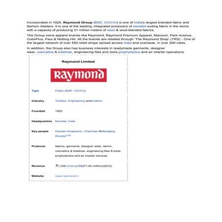 Raymonds | PDF