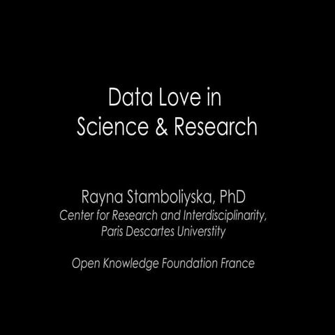 Open Data in Science & Research -- Open World Forum 2013, Public ...