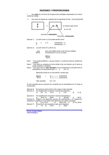 Razones Y Proporciones | PPT