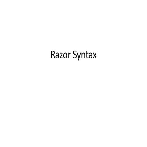 Razor syntax | PPTX