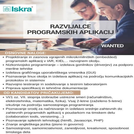 Razvijalce programskih aplikacij WANTED | PDF