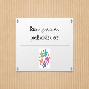 Razvoj govora kod predškolske djece | PPTX
