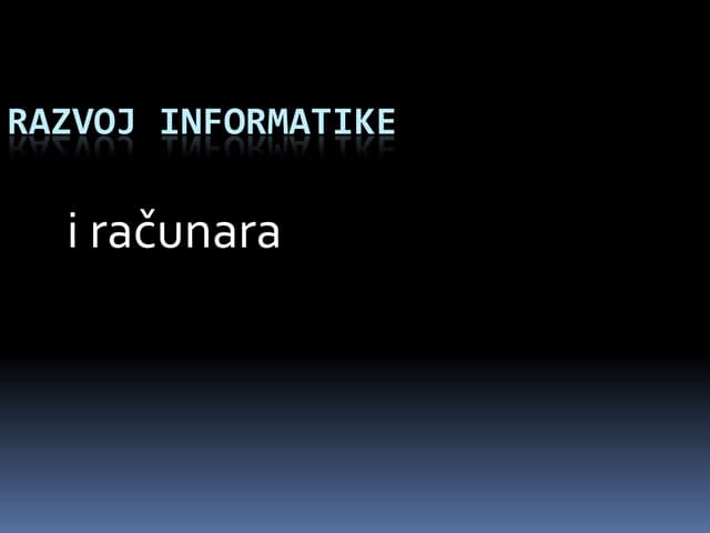 Uvod u informatiku za 1. razred srednjih skola | PPTX