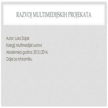 Uvodni pojmovi o multimediji i hipermediji | PPTX