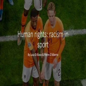 The human rights: cases of racism in sport. | PPT