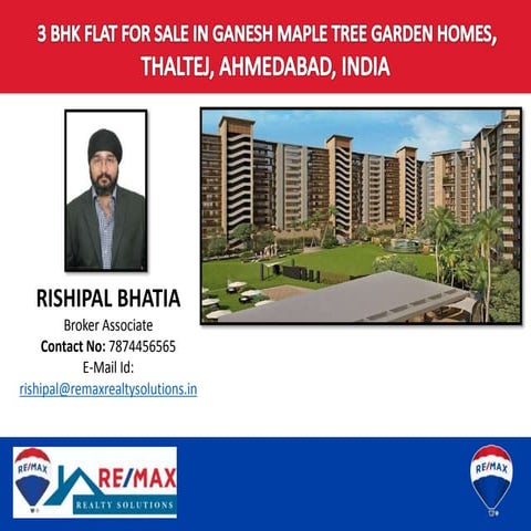 3 BHK FLAT FOR SALE IN GANESH MAPLE TREE GARDEN HOMES, THALTEJ ...