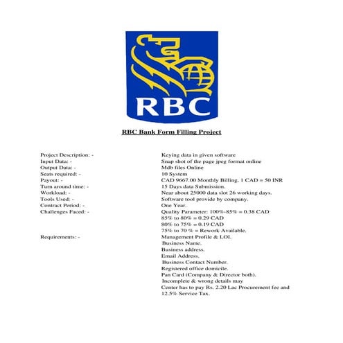 Rbc bank form filling | PDF