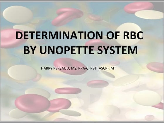RBC count and WBC count | PPT