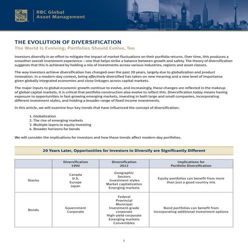 The Evolution Of Diversification | PDF