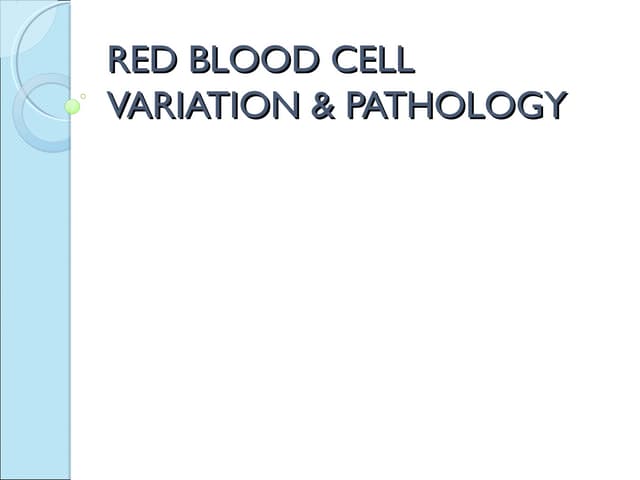 morphology of red blood cells | PPT