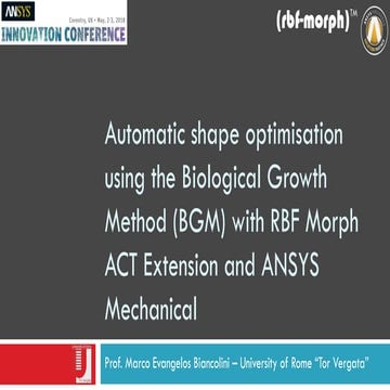 Automatic shape optimisation using the Biological Growth Method (BGM ...