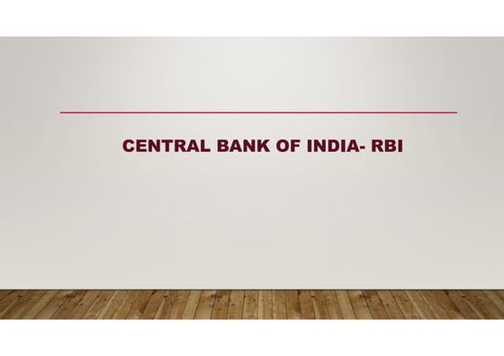 RBI Presentation | PPT