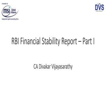 Rbi financial stability report i | PPTX