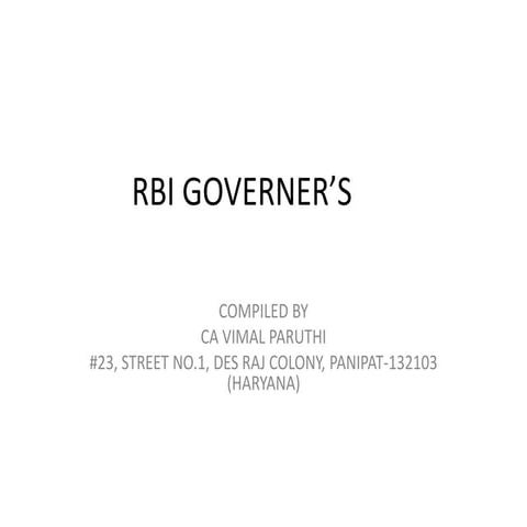Rbi governer’s | PPTX