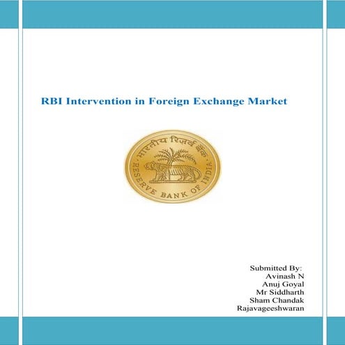Rbi intervention in foreign exchange market | PDF