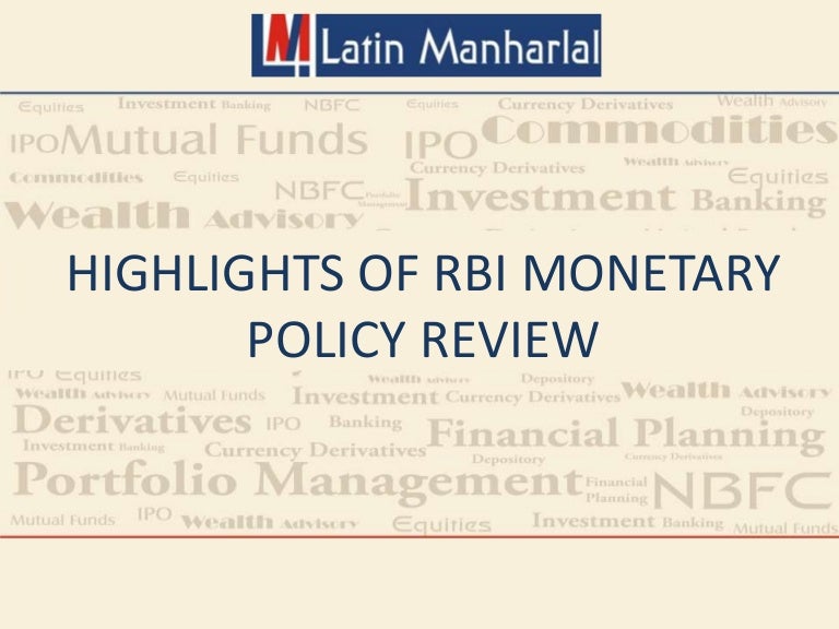 Highlights Of RBI Monetary Policy
