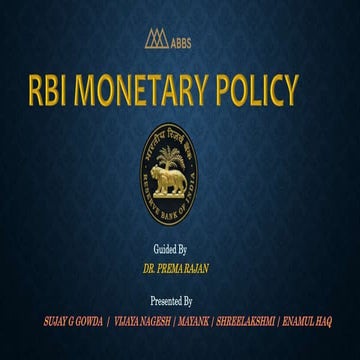 RBI Monetory policy | PPT