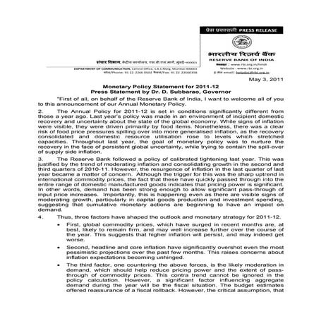 RBI Credit Policy | PDF