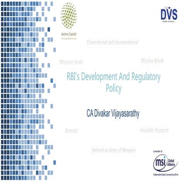 Rbi's development and regulatory policy | PPTX
