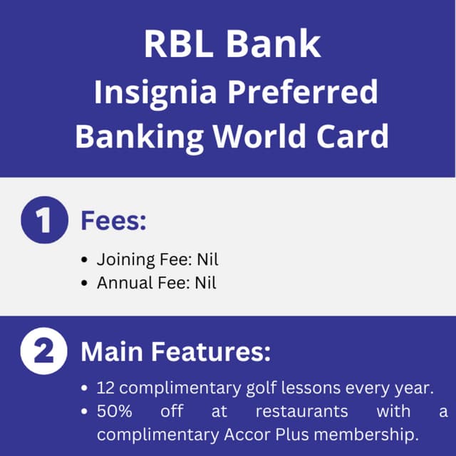 RBL Bank Insignia Preferred Banking World Card | PDF